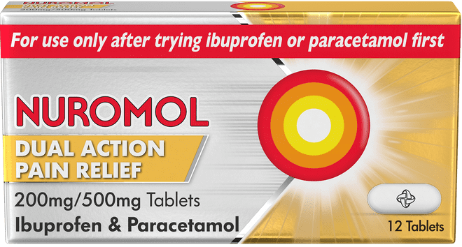 Nuromol Dual Action Pain Relief 200mg/500mg Tablets | Nurofen